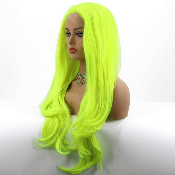 Accessories | Limeade 24 Neon Yellow Lace Front Wave Wig Nwt | Poshmark
